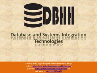 Database and Systems Integration Technologies.pptx | Databases | Computer Software and Applications