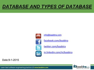 Database and types of database | PPTX