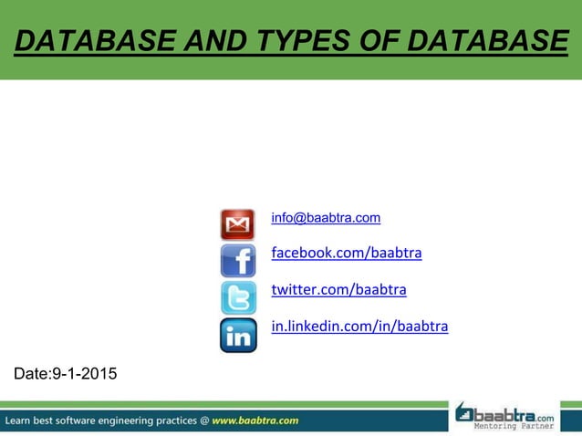 Database and types of database | PPTX | Databases | Computer Software ...