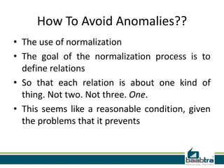 Database anomalies | PPTX