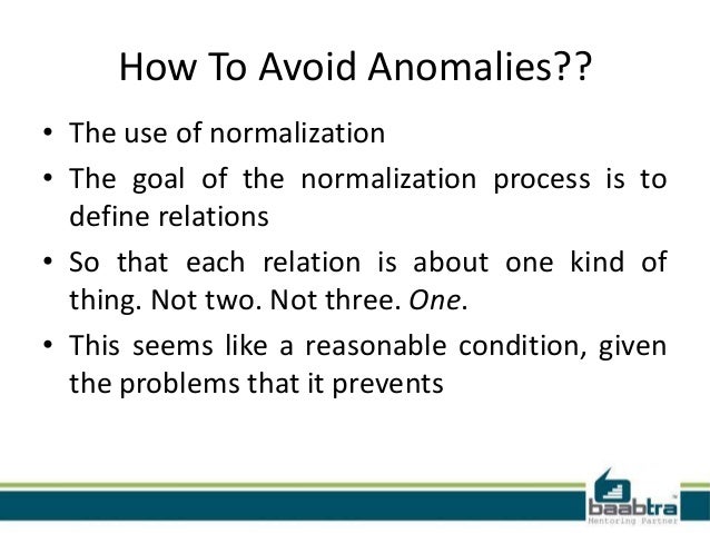Database Anomalies