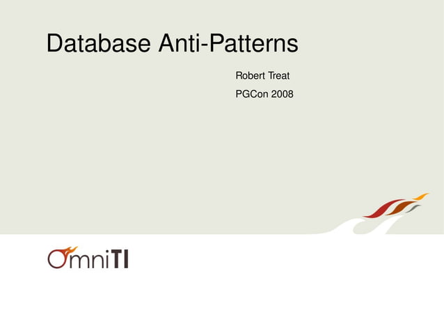 Database Anti Patterns | PPT
