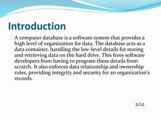 application of databas | PPT