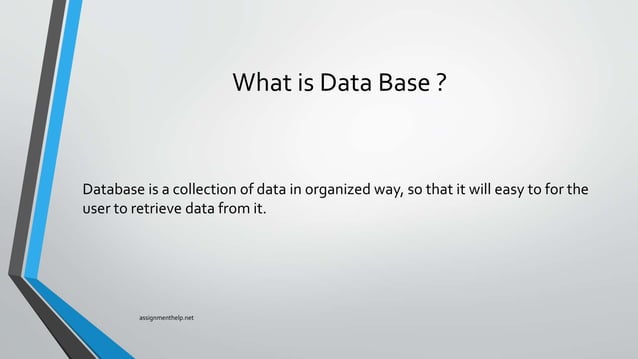 Data base assignment help | PPT
