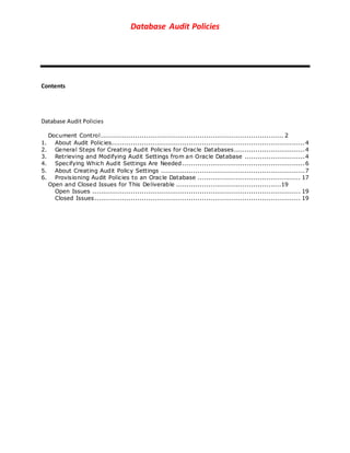 Database audit policies copy | PDF