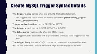 Database Automation with MySQL Triggers and Event Schedulers | PDF