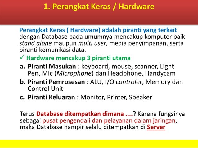 Komponen sistem database | PPT