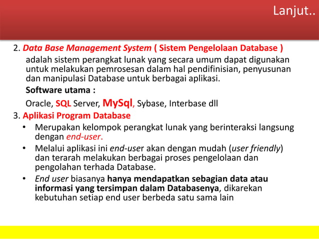 Komponen sistem database | PPT