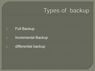 Database backup | PPT