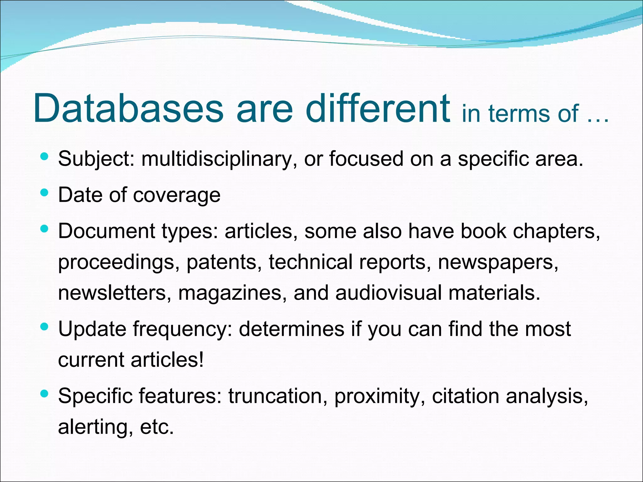 Database Searching Basics Ppt Databases Computer Software And Applications