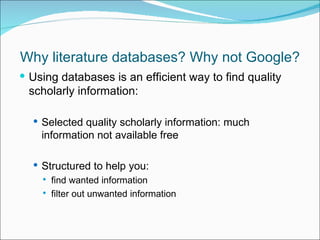 Database Searching Basics | PPT