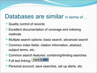 Database Searching Basics | PPT