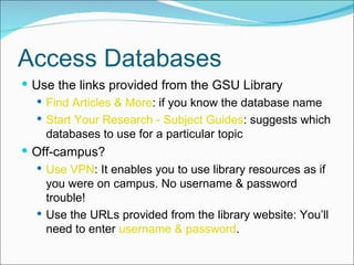 Database Searching Basics | PPT