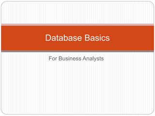 Database basics | PPTX