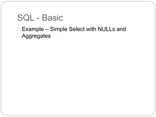 Database basics | PPTX