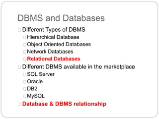 Database basics | PPT