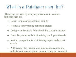 Database basics | PPT