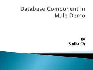Database component in mule demo | PPTX