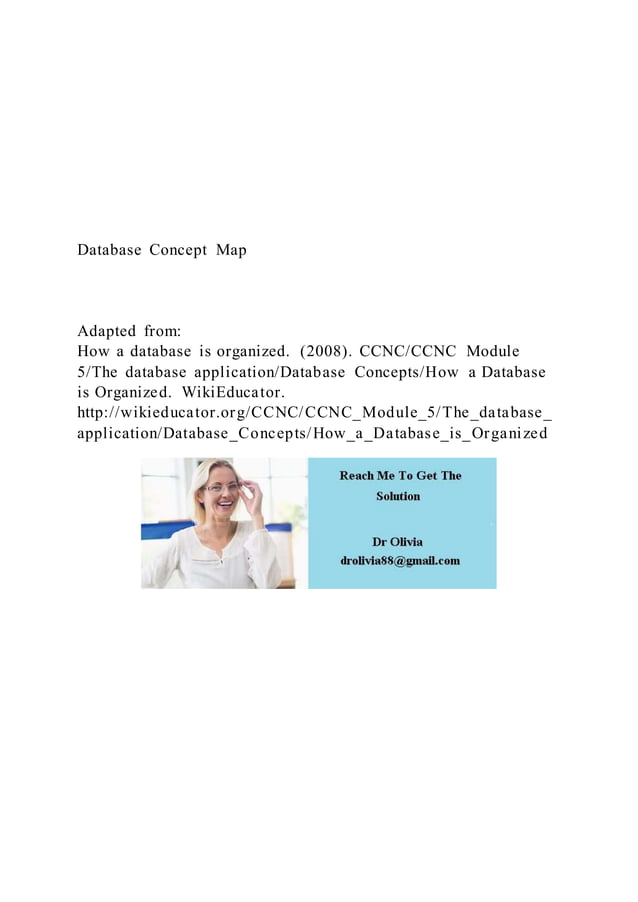 Database Concept MapAdapted fromHow a datab | DOCX