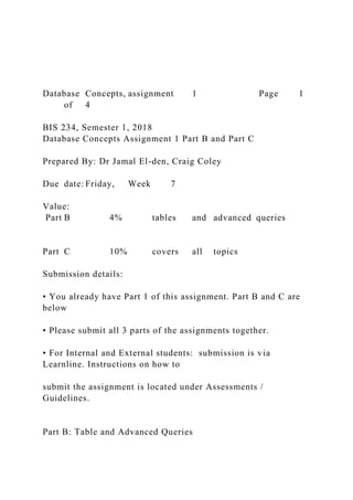 DatabaseConcepts,assignment1 Page1of4BIS 234, S.docx