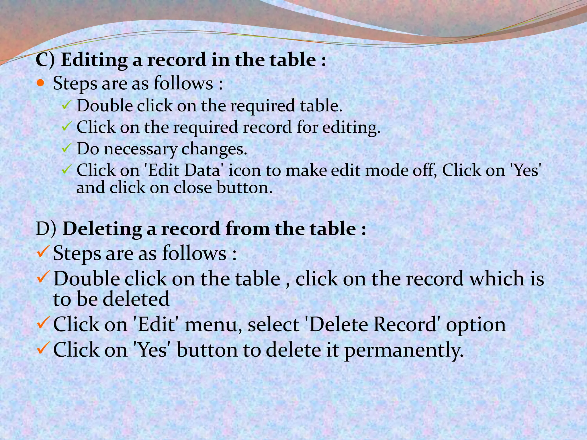 Database Concepts Using Libre Office Base Ppt
