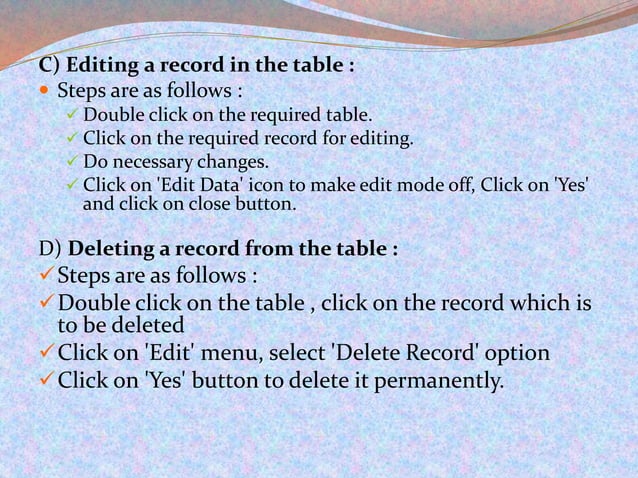 Database concepts using libre office base | PPTX