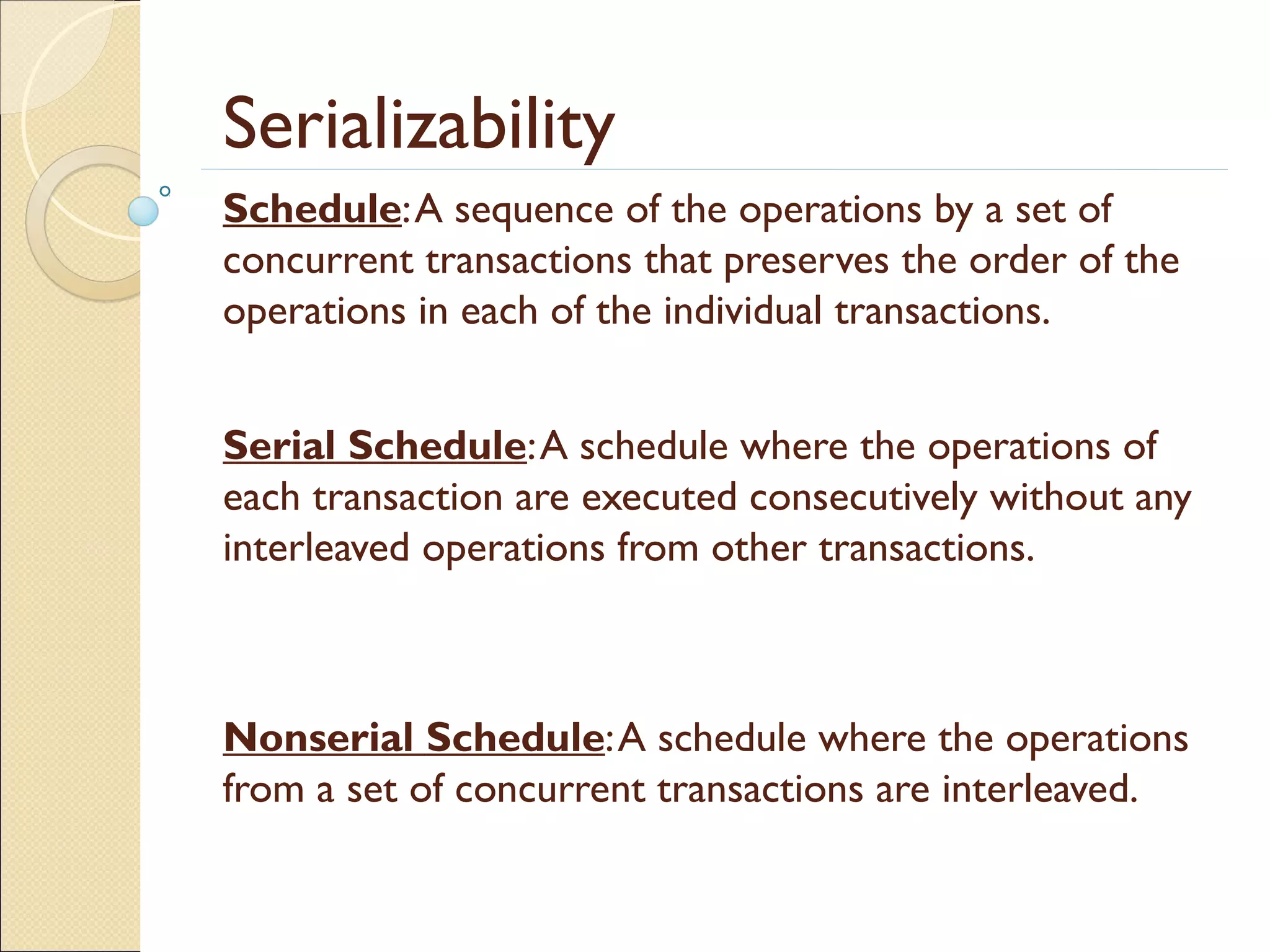 Database Concurrency Control And Recovery 1 Ppt 7804