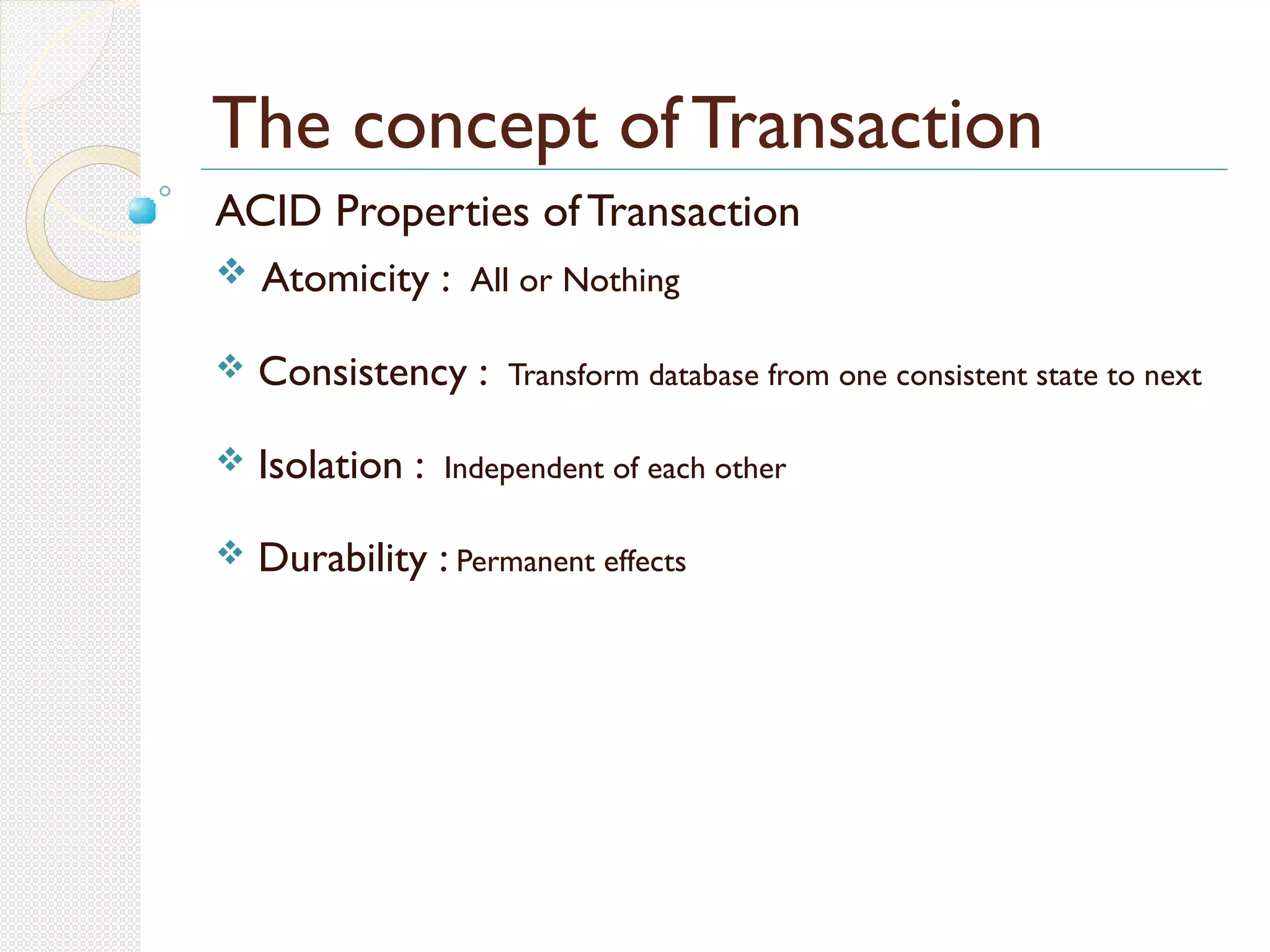 Database Concurrency Control And Recovery 1 Ppt
