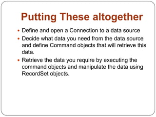 Data base connectivity and flex grid in vb | PPT