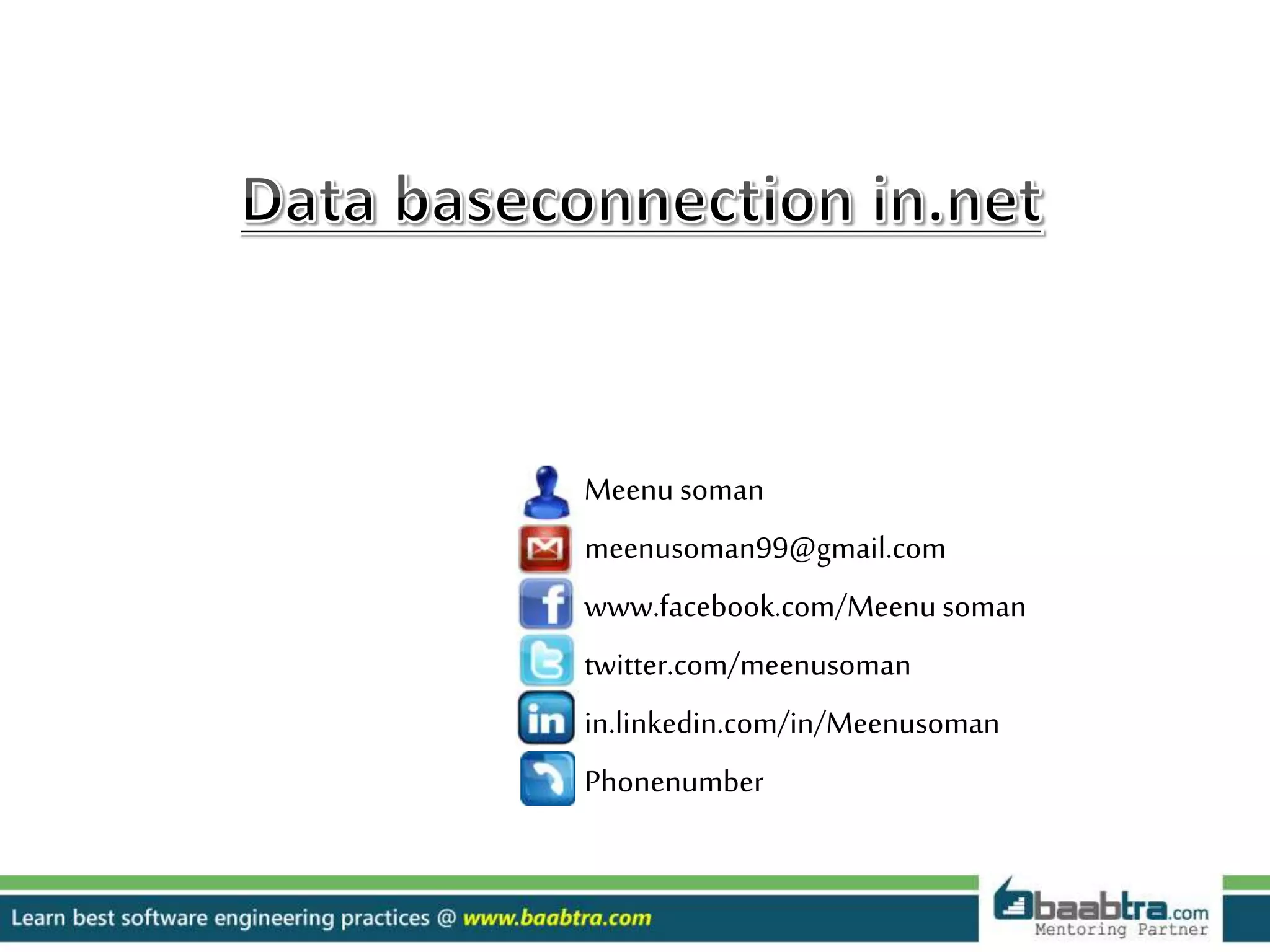 Database Connectivity In