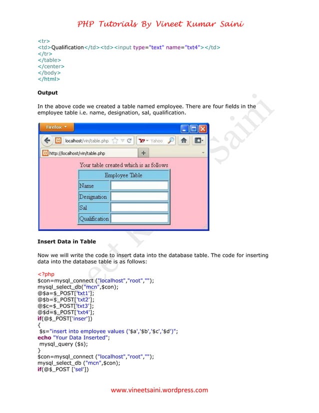 Database connectivity in PHP | PDF