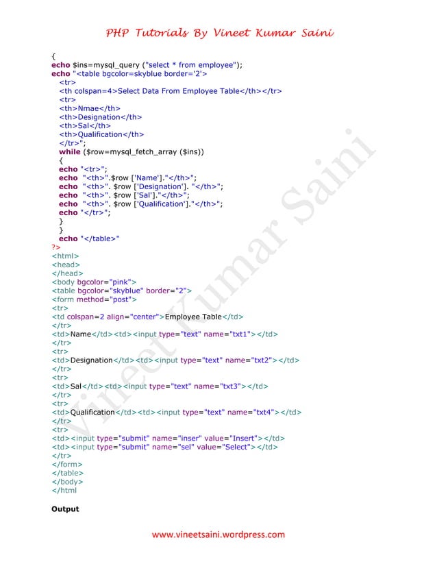 Database connectivity in PHP | PDF