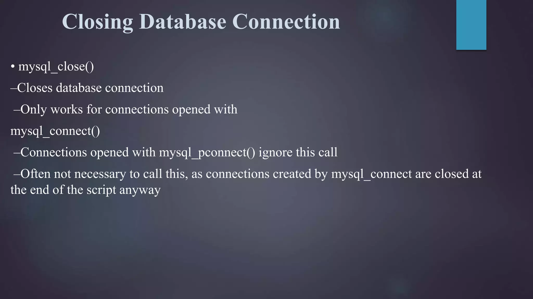 Database Connectivity in PHP | PPTX Database Connectivity in PHP | PPTX