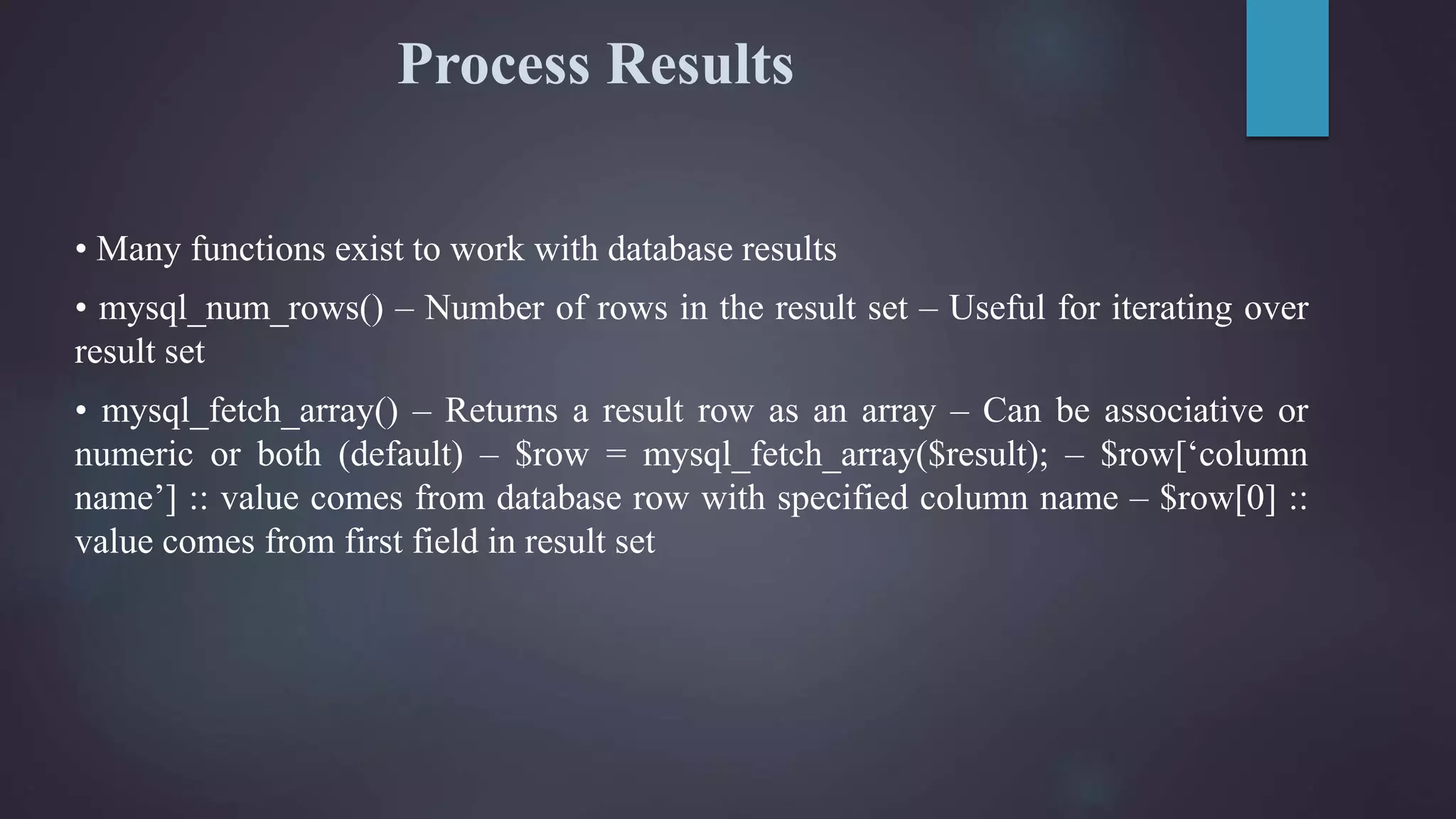Database Connectivity in PHP | PPTX