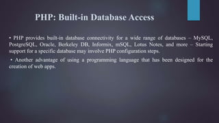 Database Connectivity in PHP | PPTX