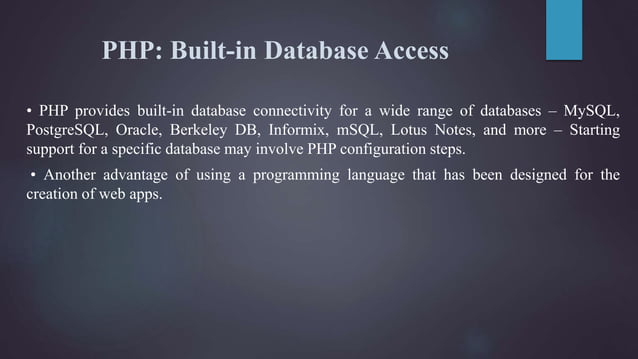 Database Connectivity in PHP | PPTX