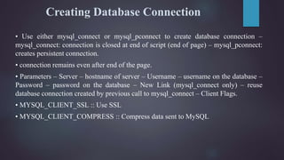Database Connectivity in PHP | PPTX