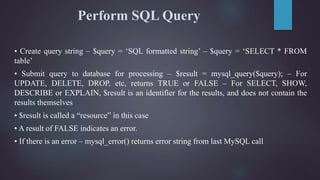 Database Connectivity in PHP | PPTX