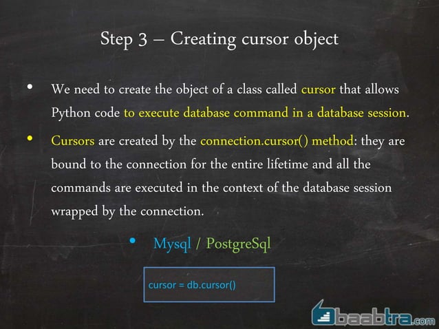 Database connectivity in python | PPTX