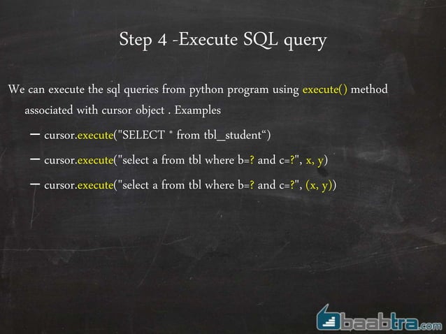 Database connectivity in python | PPTX