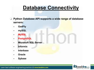 Database connectivity in python | PPTX