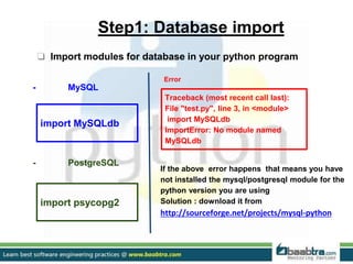 Database connectivity in python | PPTX