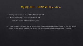 Database Connector In Mule Part-6 Rename (DDL) Operation | PPSX | Databases | Computer Software ...
