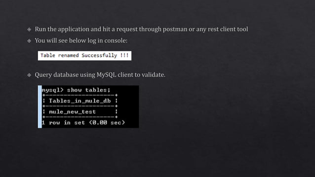 Database Connector In Mule Part 6 Rename Ddl Operation Ppsx