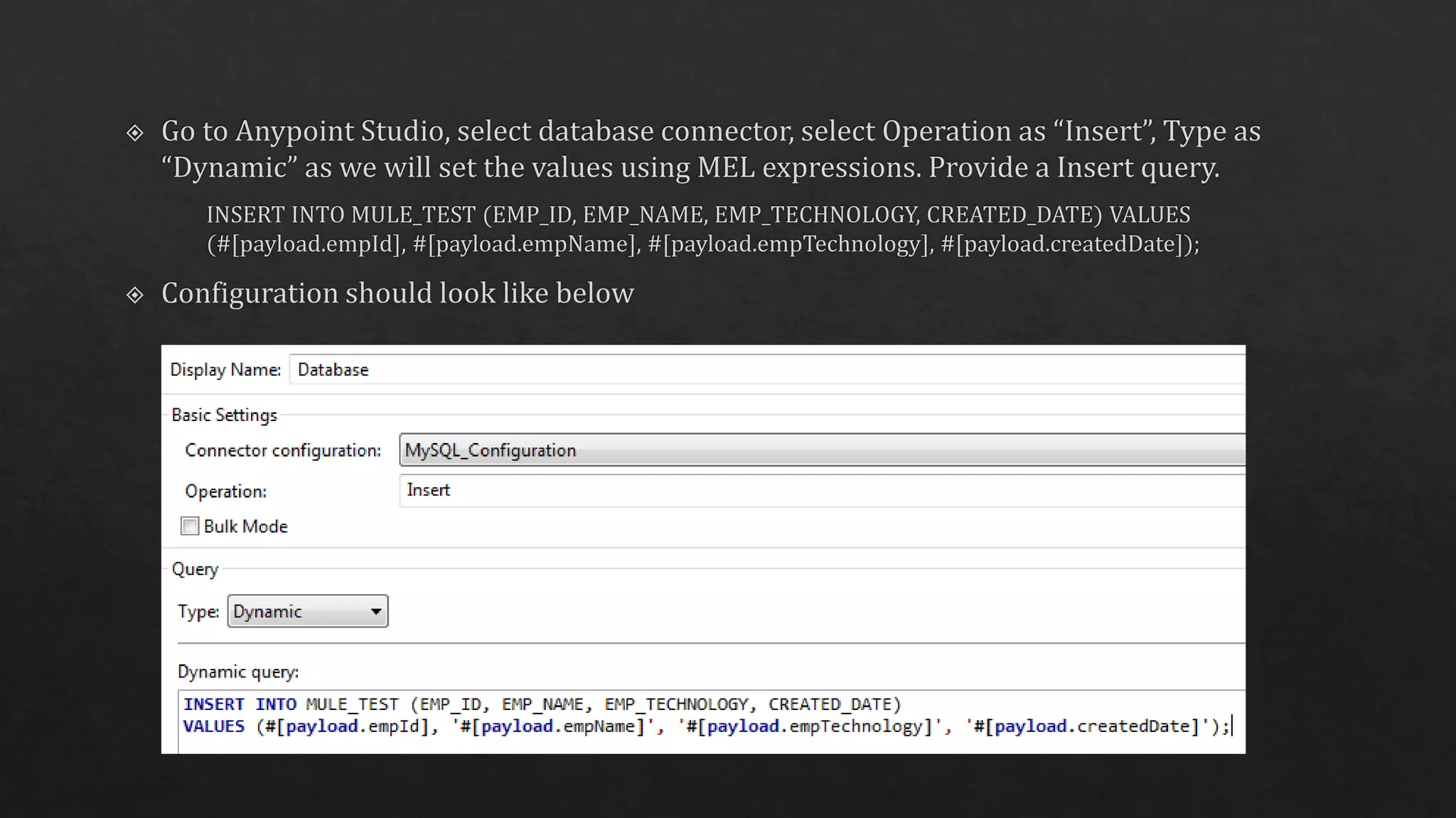 Database Connector In Mule Part 7 Insert Dml Operation Ppt