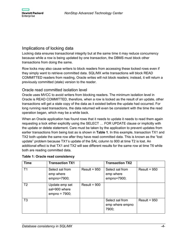 Database consistency in NonStop SQL/MX | PDF