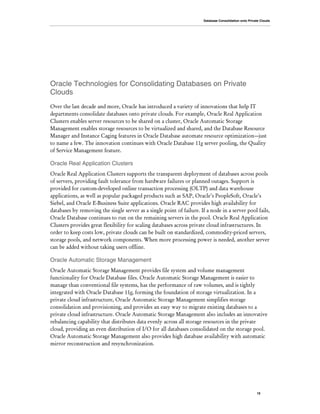 Database consolidation onto private | PDF