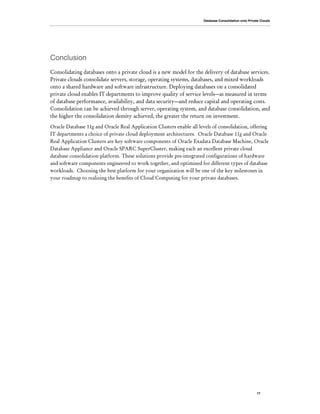 Database consolidation onto private | PDF