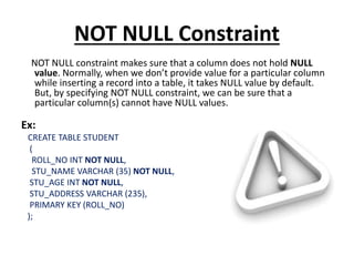 Database constraints | PPT