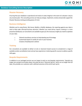Database Consulting Services | PDF